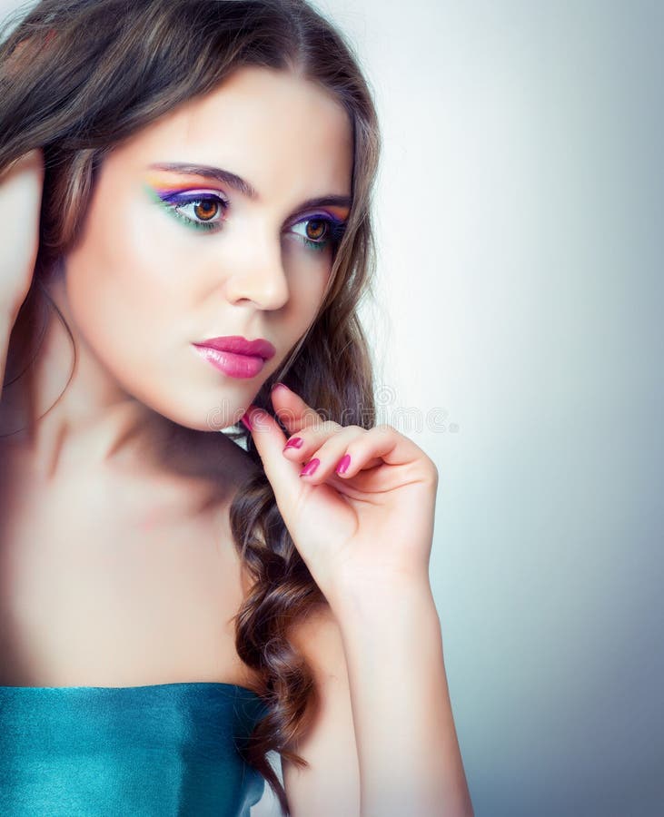 Makeup of a female eye stock image. Image of bright, face - 25028893