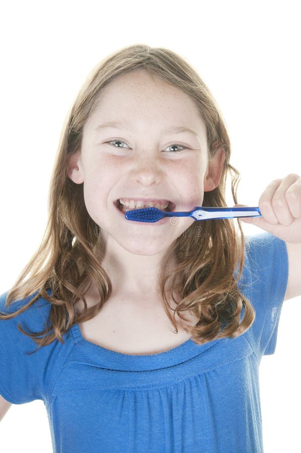 Girl brushing teeth stock photo. Image of teeth, girl - 18089934