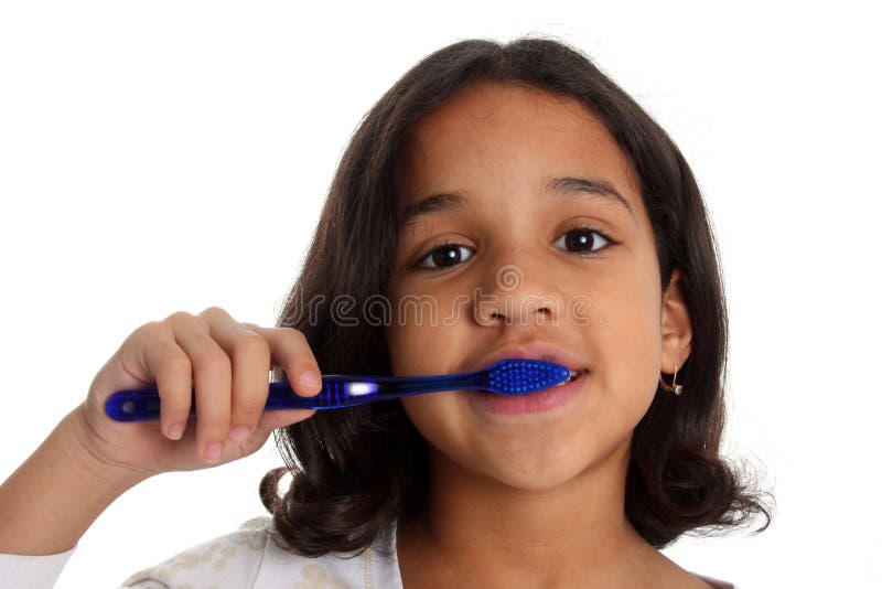 Girl Brushing Teeth stock photo. Image of white, teeth - 9612890
