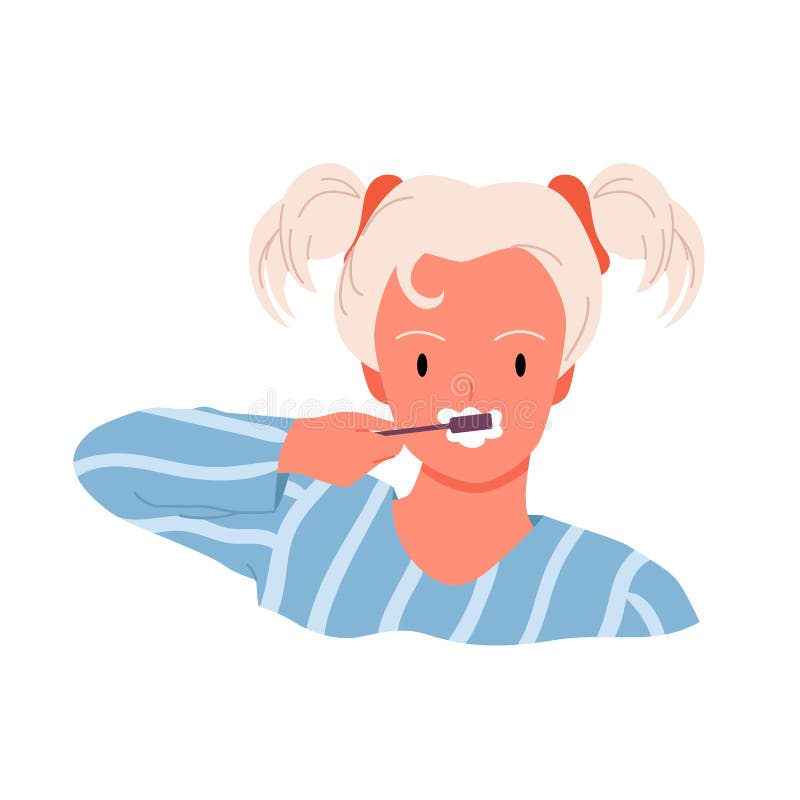 Girl Brushing Teeth Stock Illustrations – 1,519 Girl Brushing Teeth ...