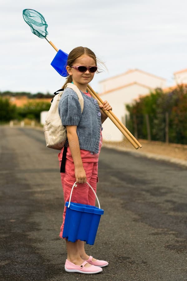 Girl Bucket Beach stock photo. Image of holiday, girl - 9700060