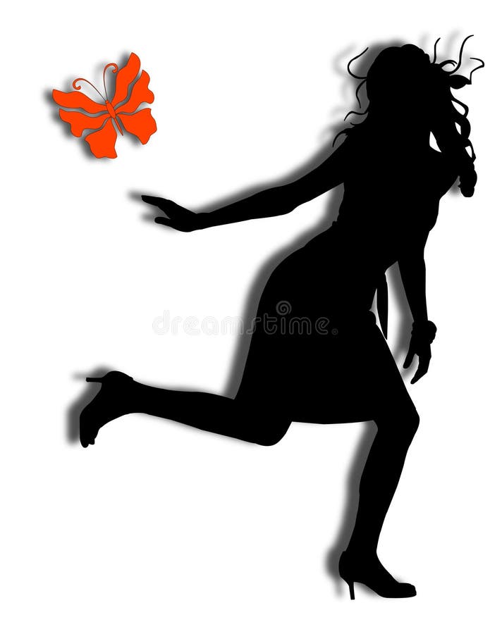 Girl with butterfly stock illustration. Illustration of person - 12759461