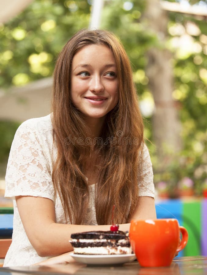 Girl with cake stock image. Image of cute, lifestyle - 31309769