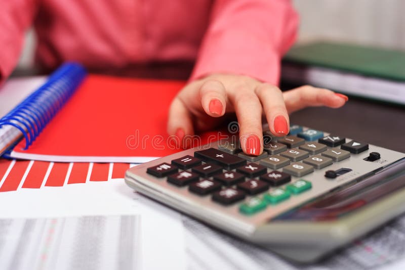 Girl with a calculator stock image. Image of idea, exchange - 50959629