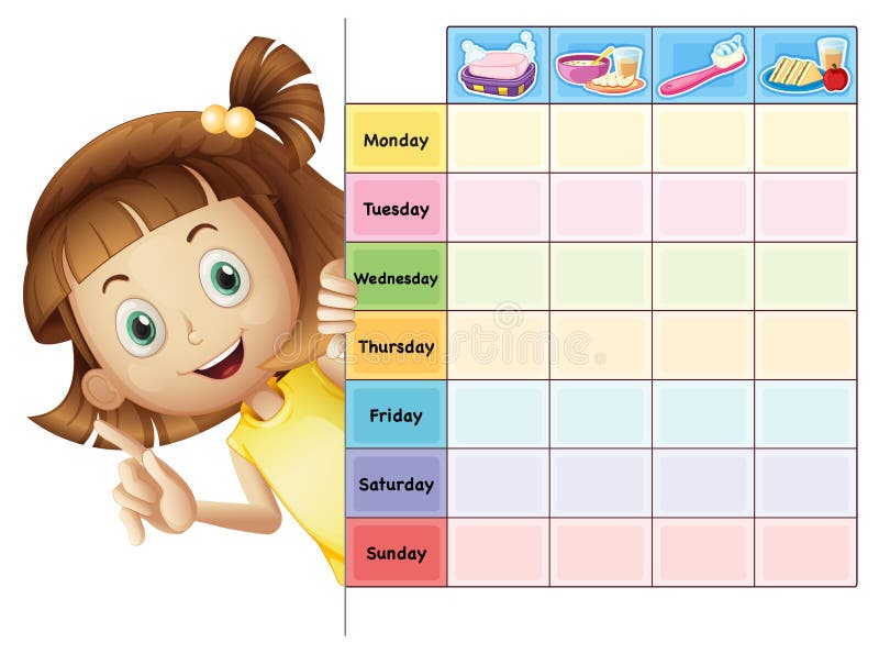 School timetable stock vector. Illustration of student - 20770810