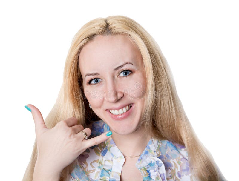 Girl call stock photo. Image of service, smile, talk - 54477064