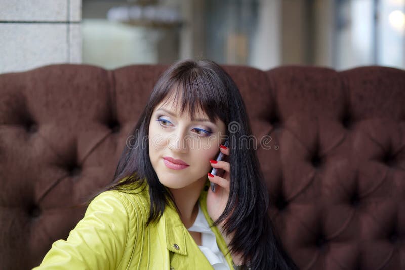 Girl Calling by Mobile Phone Stock Photo - Image of mobile, soft: 34859514