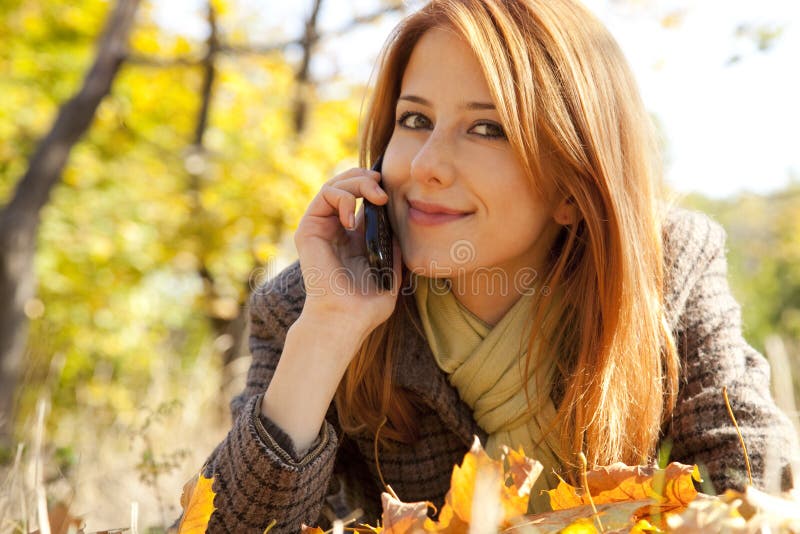 Girl calling by the phone stock photo. Image of life - 21720842