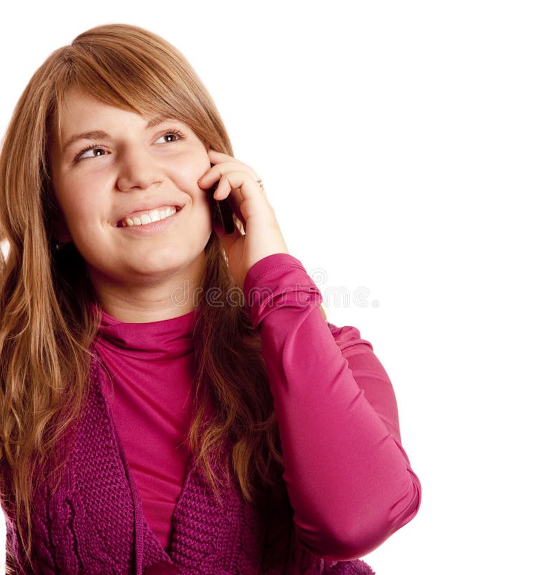 Girl calling by phone stock photo. Image of adolescence - 22114264