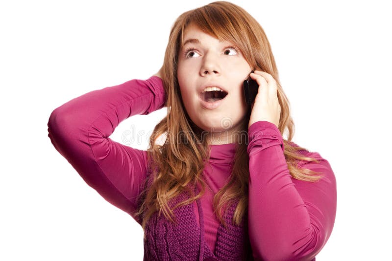 Girl calling by phone stock image. Image of white, phone - 22114269