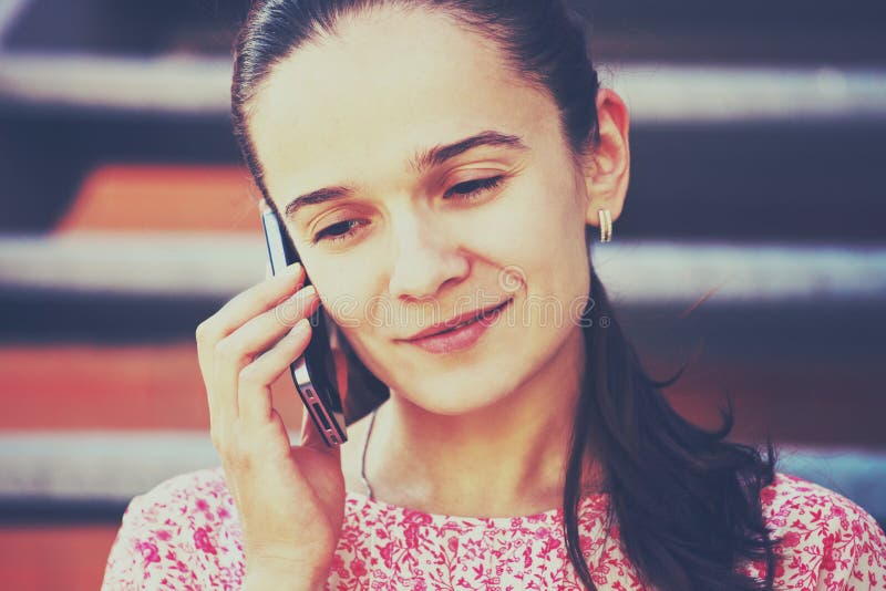 Girl calling phone talking stock photo. Image of cellular - 57208112