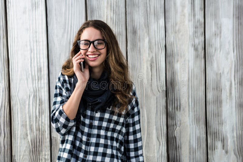 Girl calling someone stock image. Image of hands, blue - 65388825