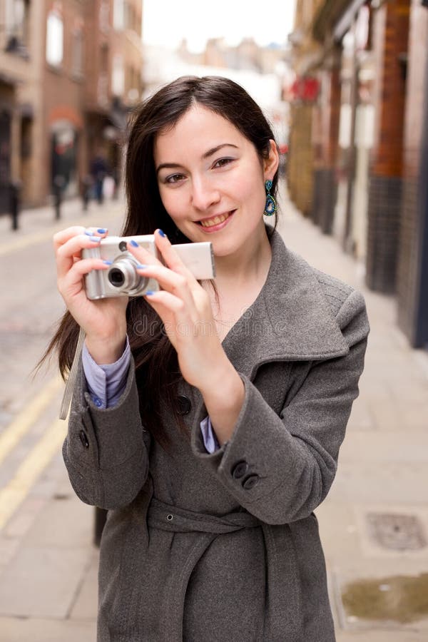 Girl with camera stock photo. Image of casual, camera - 48721546