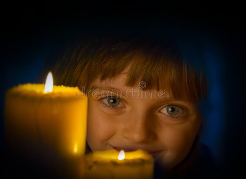 Sad Girl With Candle Light
