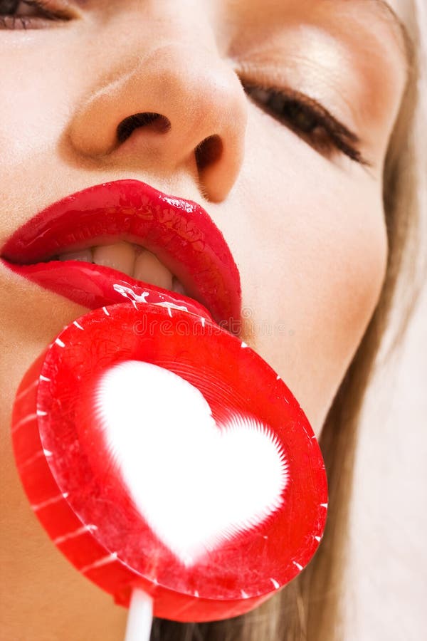 Girl with candy stock image. Image of caucasian, cute - 18200381