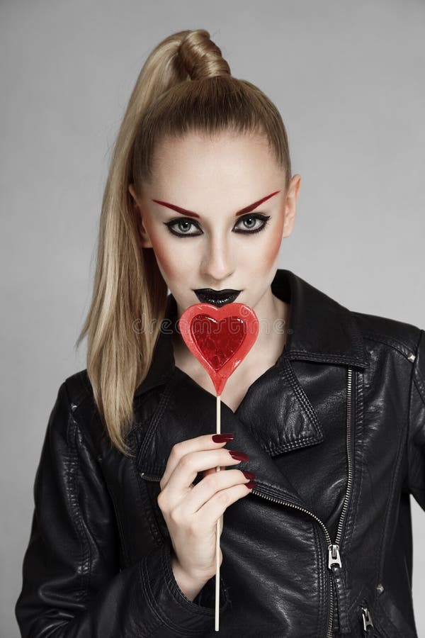 Young Seductive Girl Candy Heart Stock Photos - Free & Royalty-Free ...
