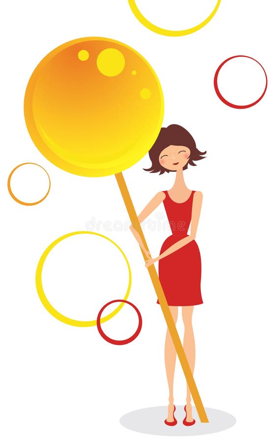 Girl with candy stock vector. Illustration of holiday - 25526578