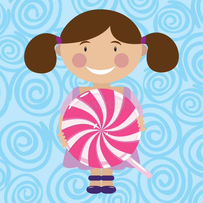 Cartoon Girl Eating Candy Stock Illustrations – 800 Cartoon Girl Eating ...