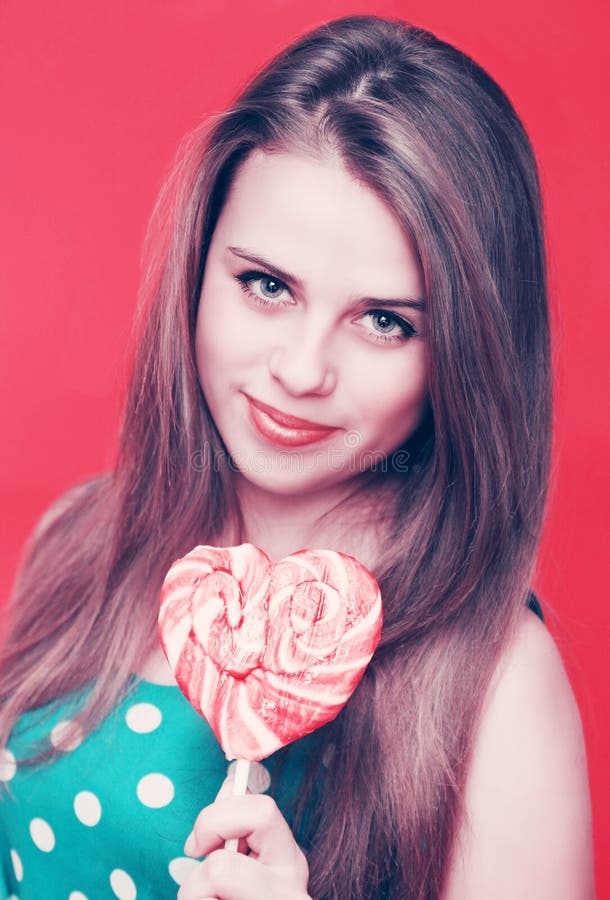 Girl with candy stock image. Image of color, human, food - 28905667