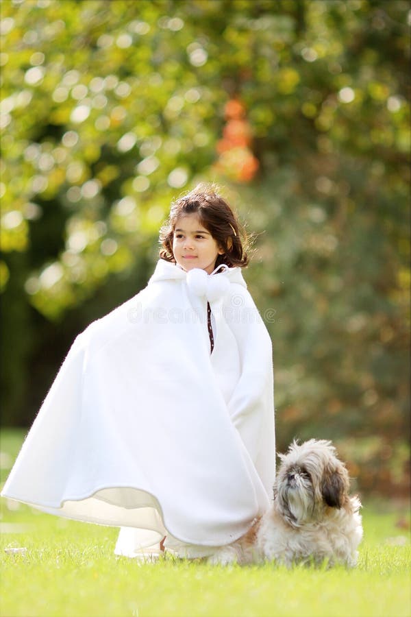 Girl in cape stock image. Image of fall, freezing, ball - 6974539