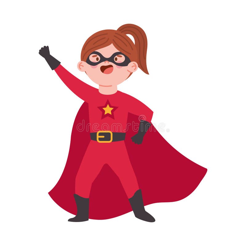 Girl Caped Super Hero Flying Stock Vector - Illustration of superheroes ...