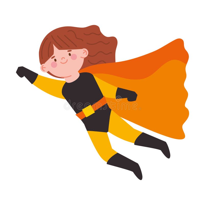 Girl Caped Superhero Flying Stock Vector - Illustration of pose ...