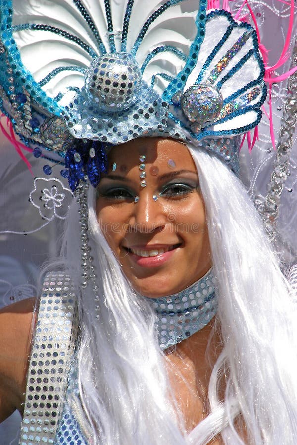 Girl in carnival parade editorial stock photo. Image of blue - 19992698