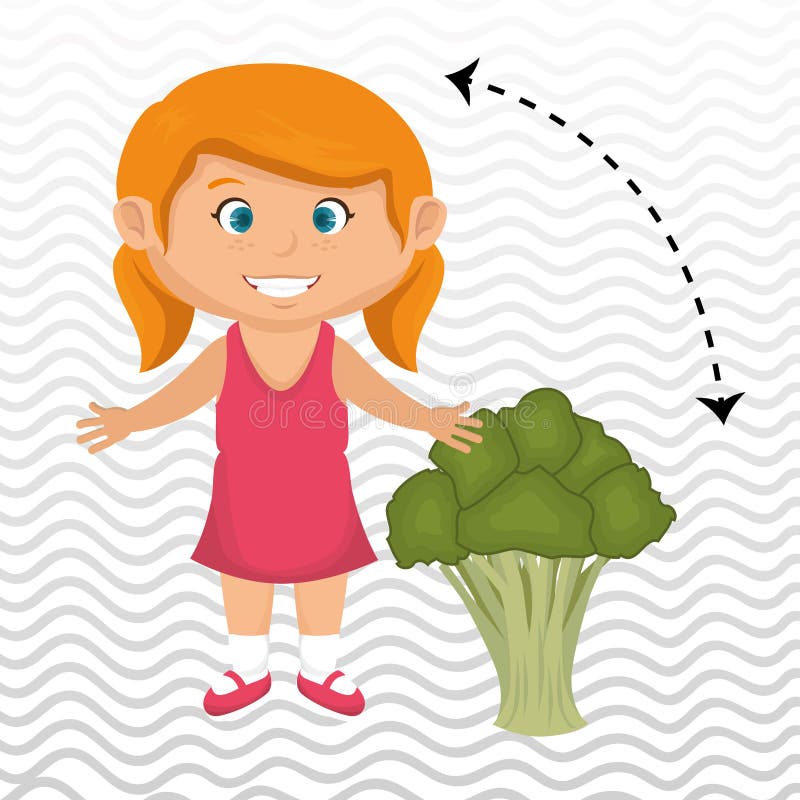 Cartoon Broccoli Vegetable Design Stock Illustration - Illustration of ...