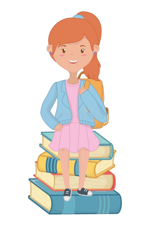 Girl Cartoon of School Design Stock Vector - Illustration of knowledge ...