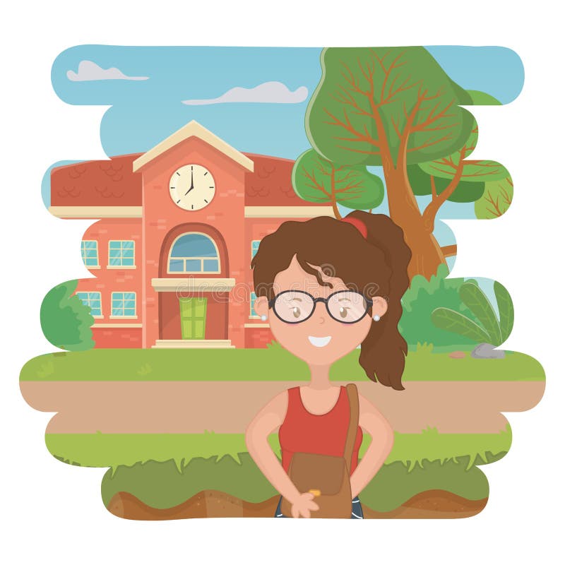 Girl Cartoon of School Design Stock Vector - Illustration of ...