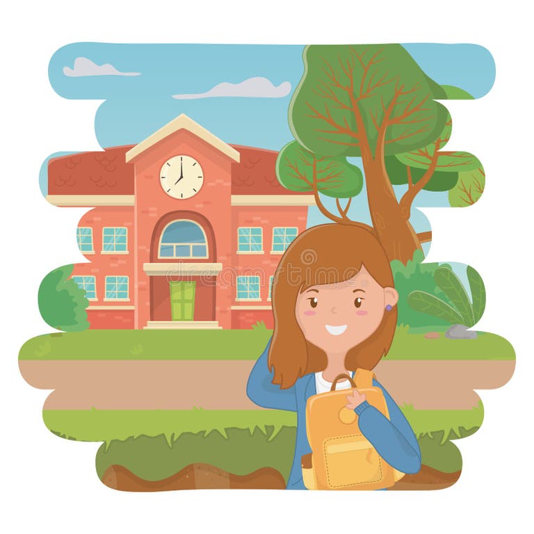 Girl Cartoon of School Design Stock Vector - Illustration of ...