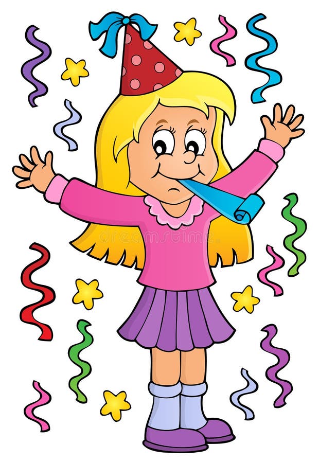 A Girl Celebrating Her Birthday With Her Friends Stock Vector ...