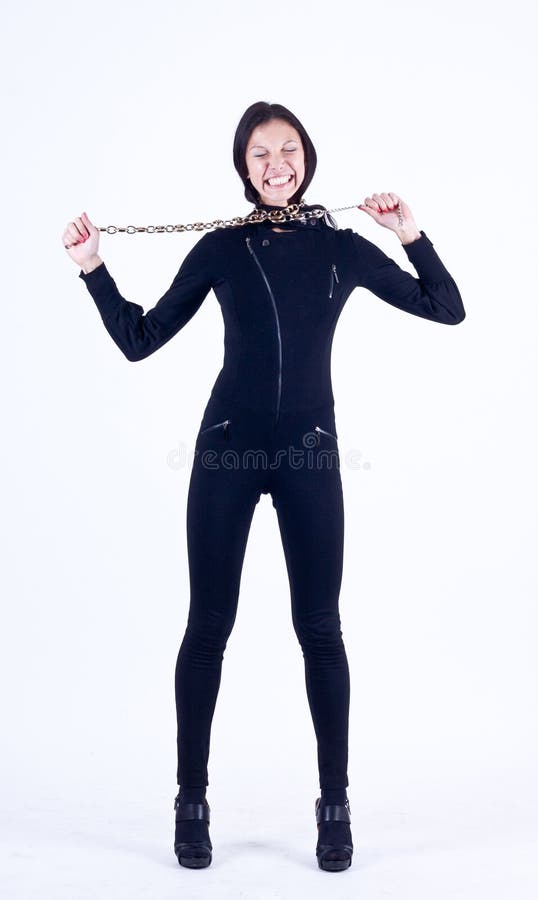 Woman shackled in chains stock photo. Image of dreamy - 10068998