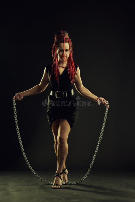 Girl with chains stock image. Image of lady, beautiful - 38481725