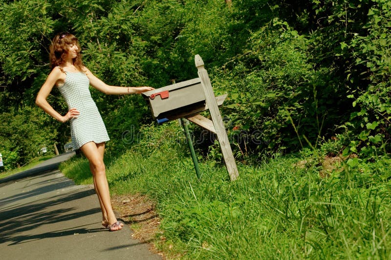 Girl Checking Mail stock image. Image of beautiful, mail - 5774405