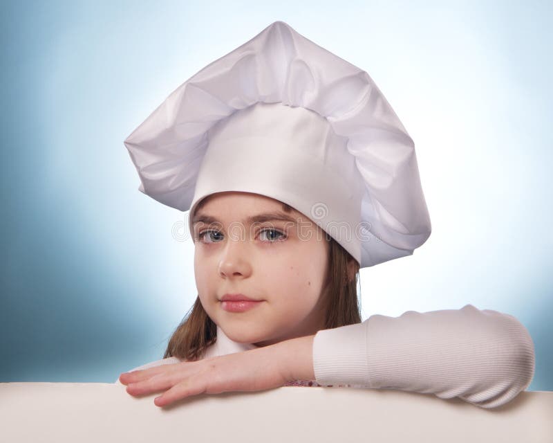 The Girl With Chef Hat Indicates Isolated With Billboards Stock Image ...