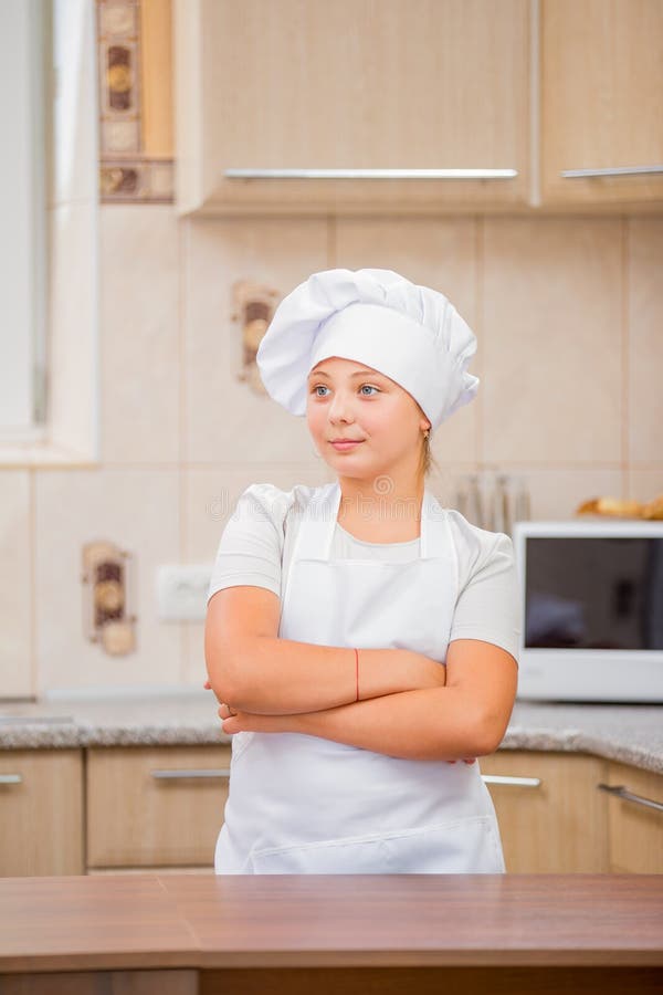 Girl chef stock photo. Image of kitchen, female, corn - 59202664