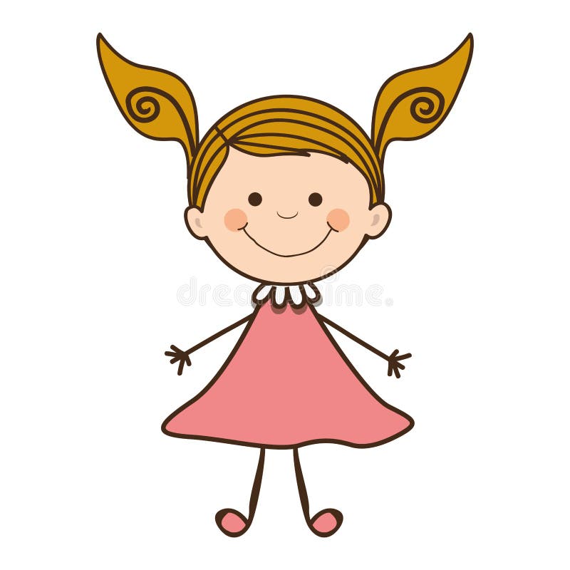 Girl child icon image stock vector. Illustration of happy - 80291376