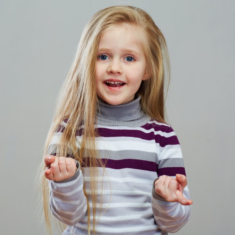 Girl Child Isolated Portrait. Stock Image - Image of head, smiling ...