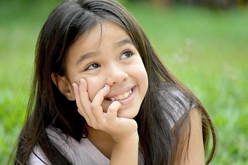 Girl Child Wondering stock photo. Image of ponder, daydream - 156770458