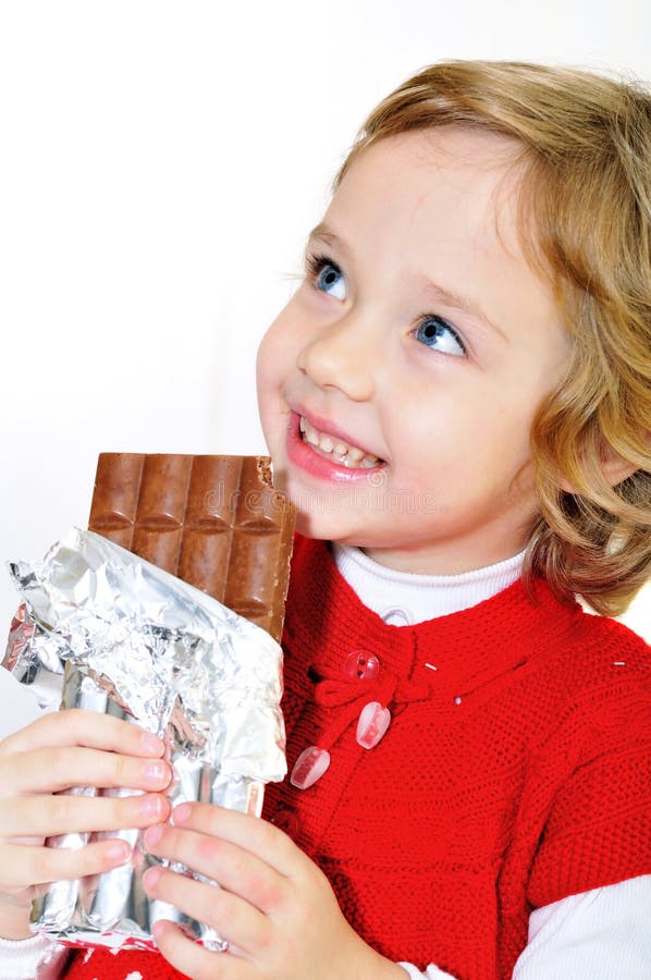 Girl and chocolate stock photo. Image of child, girl - 17200188