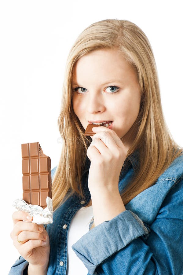 Girl with chocolate stock image. Image of candy, candies - 37766839