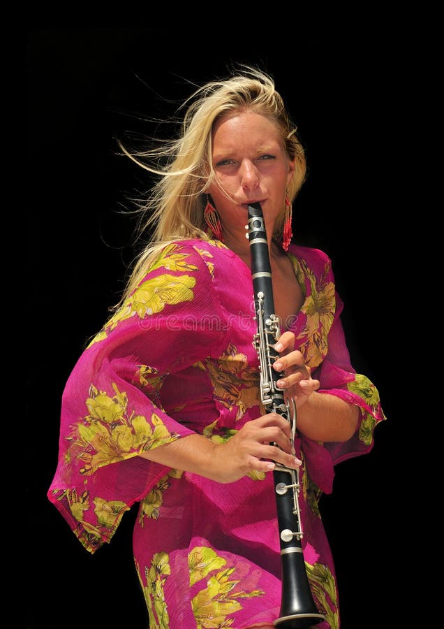 Girl, Clarinet Action stock photo. Image of motion, classical - 15582480