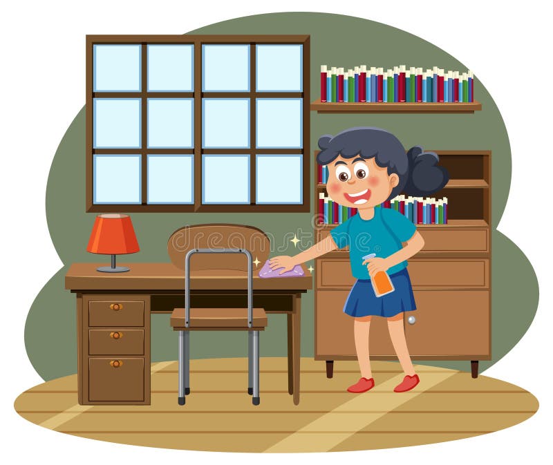 Kid Cleaning Table Stock Illustrations – 127 Kid Cleaning Table Stock ...