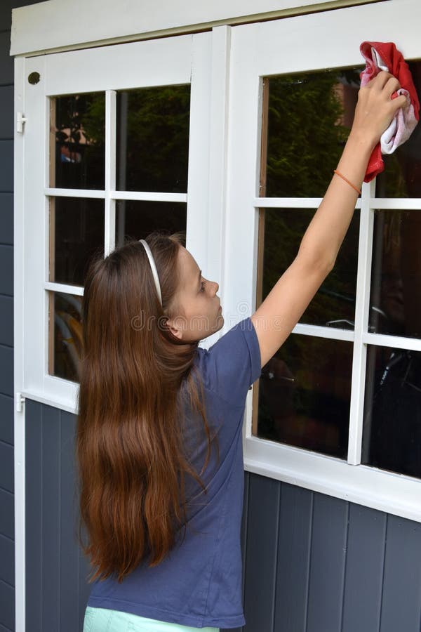 Teen Girl Washing Windows Stock Photos - Free & Royalty-Free Stock ...