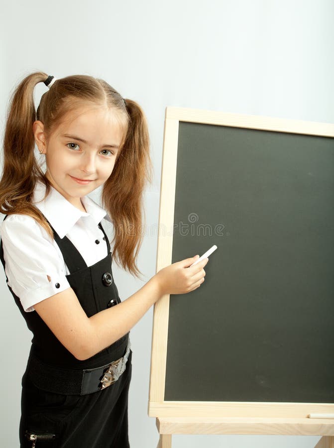 Girl and clear blackboard stock photo. Image of girl - 20789136