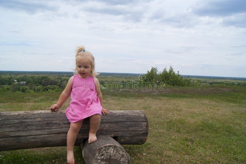 The Girl Climbing Off the Log Stock Photo - Image of daughter, park ...
