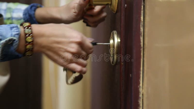 The girl closes the door stock footage. Video of hand - 60246960