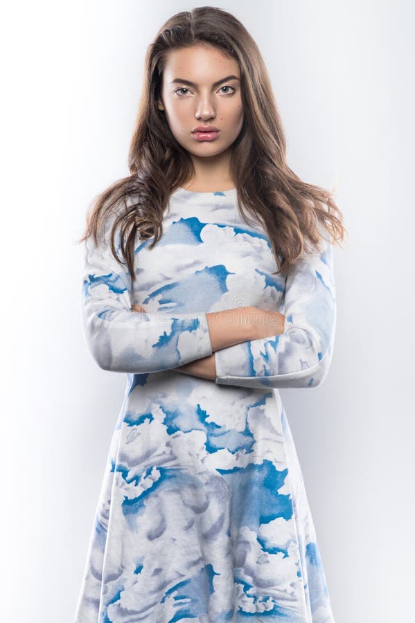 Girl in cloudy dress stock image. Image of people, clothing - 70521083