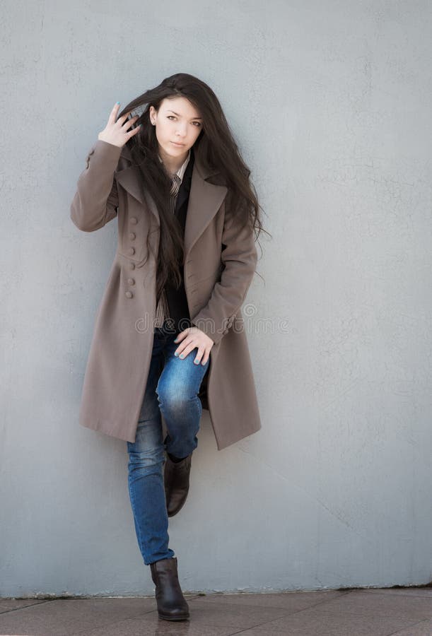 Girl in coat. stock image. Image of cute, calm, attractive - 39581213